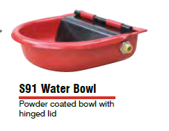 Water Bowl , Float, Powder Coated Red S91 – Settlers Supplies